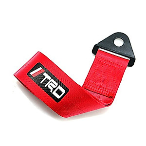 JDM TRD Red Racing Drift Rally Car Tow Towing Strap Belt Hook Universal x1