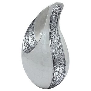 Beautiful White Cremation Urn with Velvet Bag - Personalized Urn - Unique Cremation Urn - Memorial Urn - Engravable Urn - Urns for Ashes