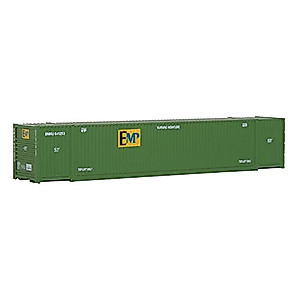 Walthers SceneMaster HO Scale Model of EMP (Green, Yellow) 53' Singamas Corrugated Side Container,949-8503