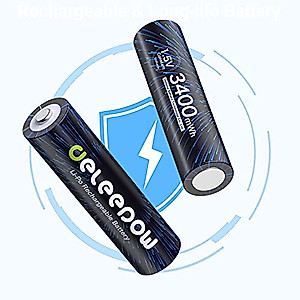 Deleepow Rechargeable AA Batteries, 1.5V 3400mWh High Capcity Lithium AA Battery 4 Pack 1500 Cycles Long Lasting Double A Battery