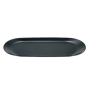 Savagrow 2pcs Northern Europe Style Stainless Steel Towel Trays Cosmetics Jewelry Snack Fruit Oval Shape Display Trays, 9 Inch Black