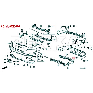 Rexka 40pcs Bumper Fender Grille Splash Shield Clips 91506-S9A-003 Stem Length 16 mm Compatible with Honda Acura Accord Civic CR-V Odyssey MDX RDX TSX TL ILX