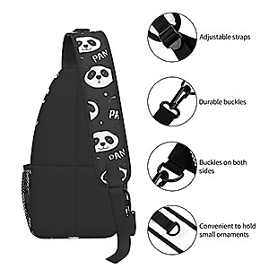 Panda Bear Annimal Crossbody Sling Bag With Adjustable Shoulder Strap Backpack For Hiking Travel Sport Climbing