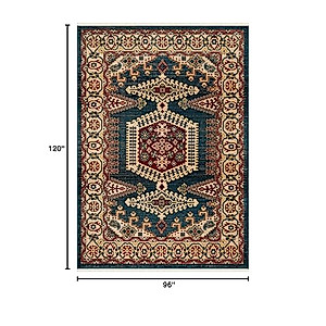 SAFAVIEH Kashan Collection Area Rug - 8' x 10', Red & Ivory, Traditional Oriental Design, Non-Shedding & Easy Care, Ideal for High Traffic Areas in Living Room, Bedroom (KSN308Q)