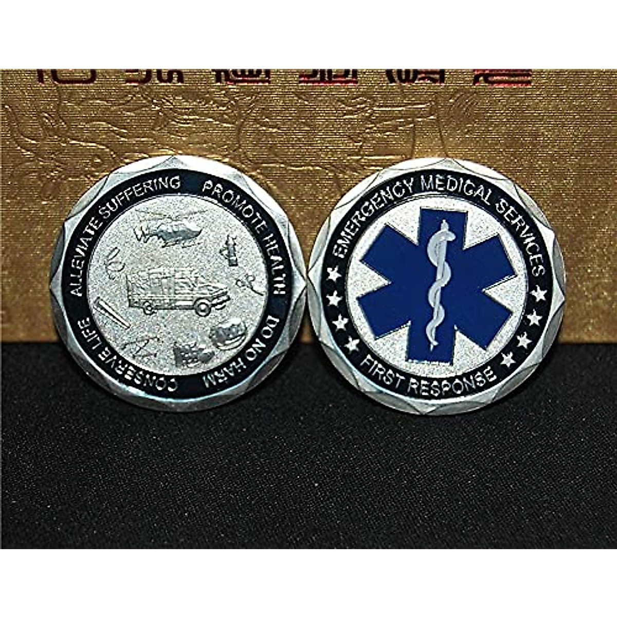 Paramedic Medical Rescue/EMT Emergency Service Star of Life Challenge Coin