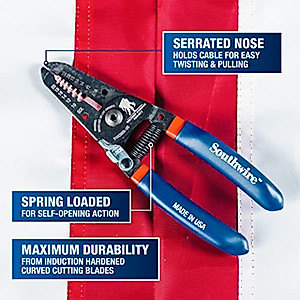 Southwire - 64807940 Tools & Equipment S1020SOL-US 10-20 AWG SOL & 12-22 AWG STR Compact Handles Wire Stripper/Cutter 10-20 SOL & 12-22 STR Stripper/Cutter