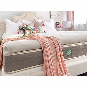 The Futon Shop Royal Luxury Mattress Topper King with Horse Hair, Cashmere and Wool - Soft Mattress Topper for Back Pain - Plush Mattress Toppers with Organic Cotton Case - The Best Mattress Toppers