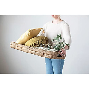 Creative Co-Op Cotton Embroidered Lumbar Tassels Pillow, 20" L x 12" W x 2" H, Multicolor