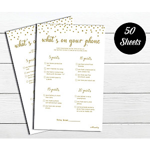 What's On Your Phone Game - Gold Confetti (50-sheets)