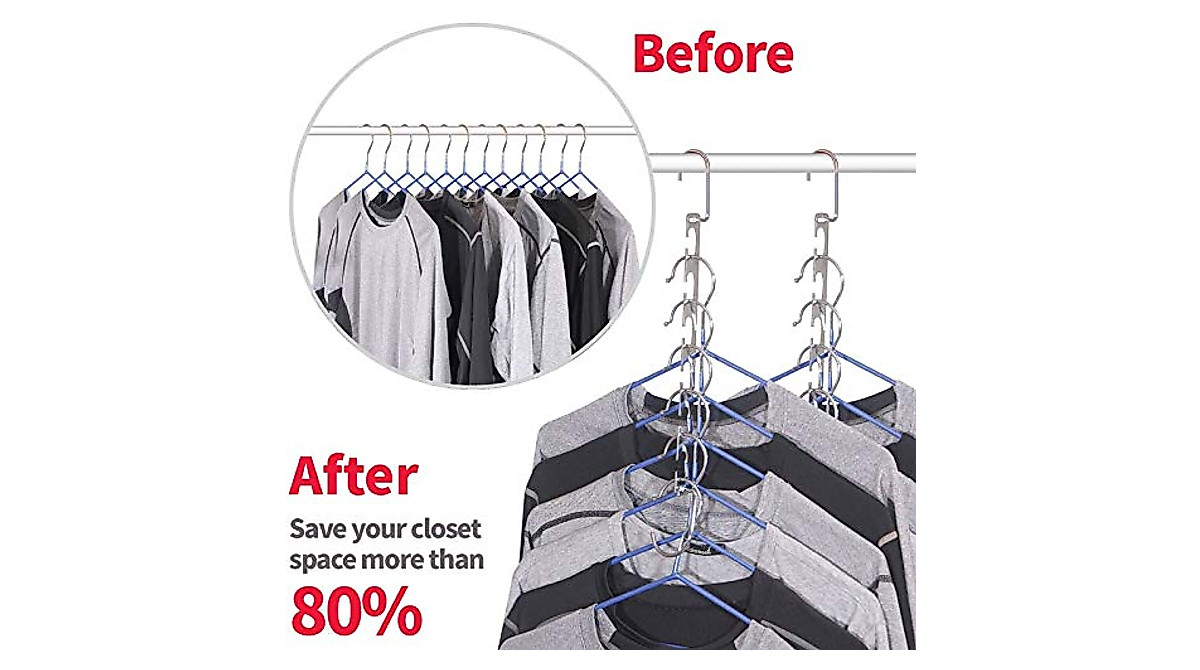 ShopHut Space Saving Metal Hangers - 4 Pack