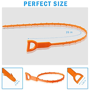 6 Pack Hair Drain Clog Cleaning Tool, ONEHERE Hair Drain Clog Remover Tool, Drain Augers Hair Catcher Tools for Kitchen, Sink Bathroom, Tub Toilet