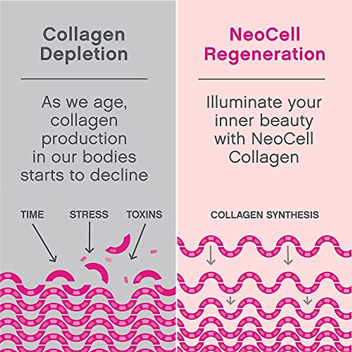 NeoCell Collagen Peptides Vitamin C & Hyaluronic Acid, Gluten Free, Supports Hair, Skin, & Nail Health, Collagen Type 1 and 3, Beauty Bursts, Fruit Punch, 60 Soft Chews
