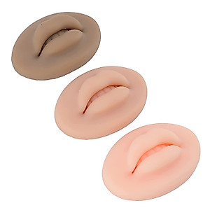 3Pcs Fake Lips,3D Silicone Lips for Makeup Practice,Soft Silicone Fake Lips Tattoo Practice Skins Training for Permanent Makeup Tattoo Practice