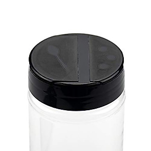Foraineam 16 Pack 15 oz Plastic Spice Jars Containers Bottles with Black Flip Cap To Pour Or Sifter Shaker, Perfect for Storing Spice, Powders and Herbs
