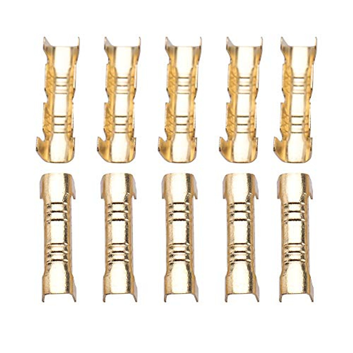 100 pcs Brass Connectors Kit, Male and Female Spade Quick Splice Quick Electric Wiring Butt Connector for for Car Audio Speaker AWG 22-14 Gauge