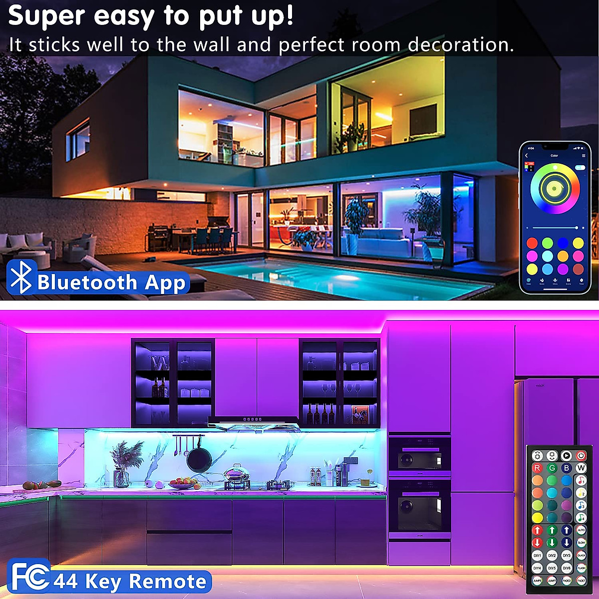 Keepsmile 130ft RGB LED Strip Lights - Smart Music Sync