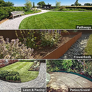 CORE Edge Lawn Edging | Flexible Decorative Steel Garden Lawn Edging in 4" Fascia | 5X 3.28', 16.25 Linear Feet (Corten, 4")