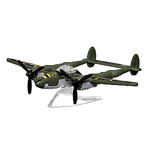 Matchbox Collectible Die-Cast Metal Sky Busters Inspired by Lockheed Martin P-38 Lightning Jet - HLJ25 ~ Green Combat Fighter Jet Airplane ~ Includes Playmat