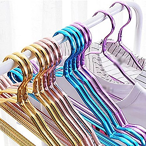 MMOOCO Clothes Hangers, 4PCS,Clothes Hangers ，Aluminum Alloy Traceless Non-Slip Holder Racks， Metal Hanger ，Clothing Organizer Drying Hangers (Color : Red, Size : 4pcs)
