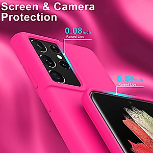 DEENAKIN for Samsung Galaxy S21 Ultra Case Silicone,Silky Smooth Flexible Gel Rubber Bumper Cover with Soft Microfiber Lining Slim Fit Protective Phone Case for Samsung Galaxy S21 Ultra Hot Pink