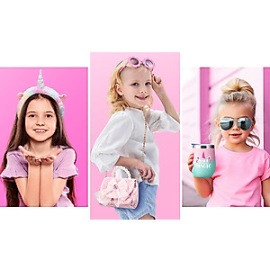 Trabuono Birthday Gift for Girls Age 6-8, Unicorn Toys for Girl Basket for 4 5 6 7 8 9 10 11 12 Year Old Kids Tween with Glow in The Dark Blanket Crossbody Bag Purse Cup Jewelry Box