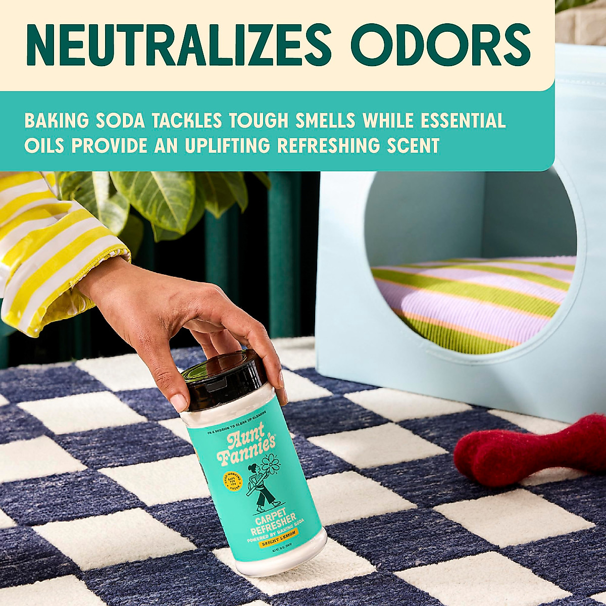 Aunt Fannie's Carpet Refresher, Odor Neutralizing Powder for Homes with Children or Pets (Bright Lemon, Single)