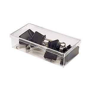 Pioneer Plastics 082C Clear Rectangular Plastic Container, 6.75" W x 3.1875" D x 1.625" H