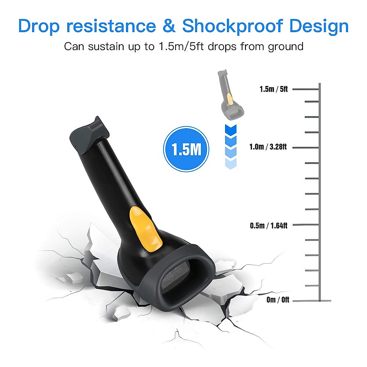 Eyoyo Handheld USB 2D Barcode Scanner, Wired Automatic QR Code Scanner PDF417 Data Matrix Bar Code Reader with Long USB Cable for Mobile Payment, Convenience Store, Supermarket, Warehouse