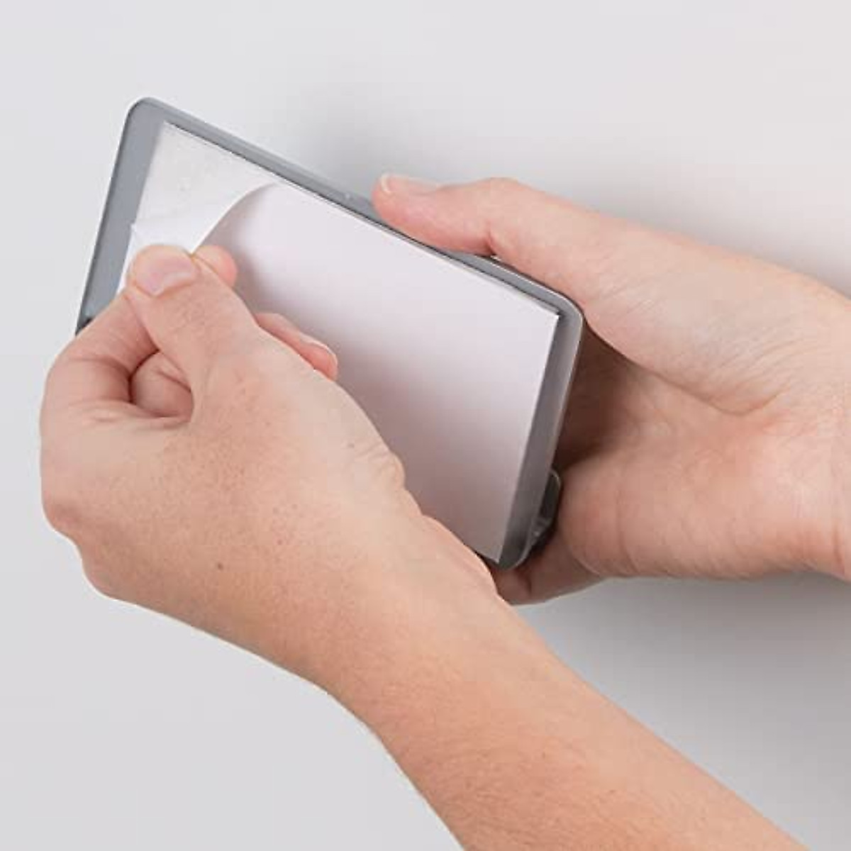 mDesign Metal Hanging Shelf-Adhesive Kitchen Storage Organizer Basket Bin - For Bags, Tin Foil, Wax Paper, Saran Wrap - Hardware Included, Solid Steel, 2 Pack - Chrome