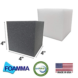 Foamma Charcoal and White Foam Pit Cubes/Blocks 4” x 4” x 4” 100 Pack for Gymnastics, Freerunning and Parkour Courses, Skateboard Parks, BMX, Trampoline Arenas