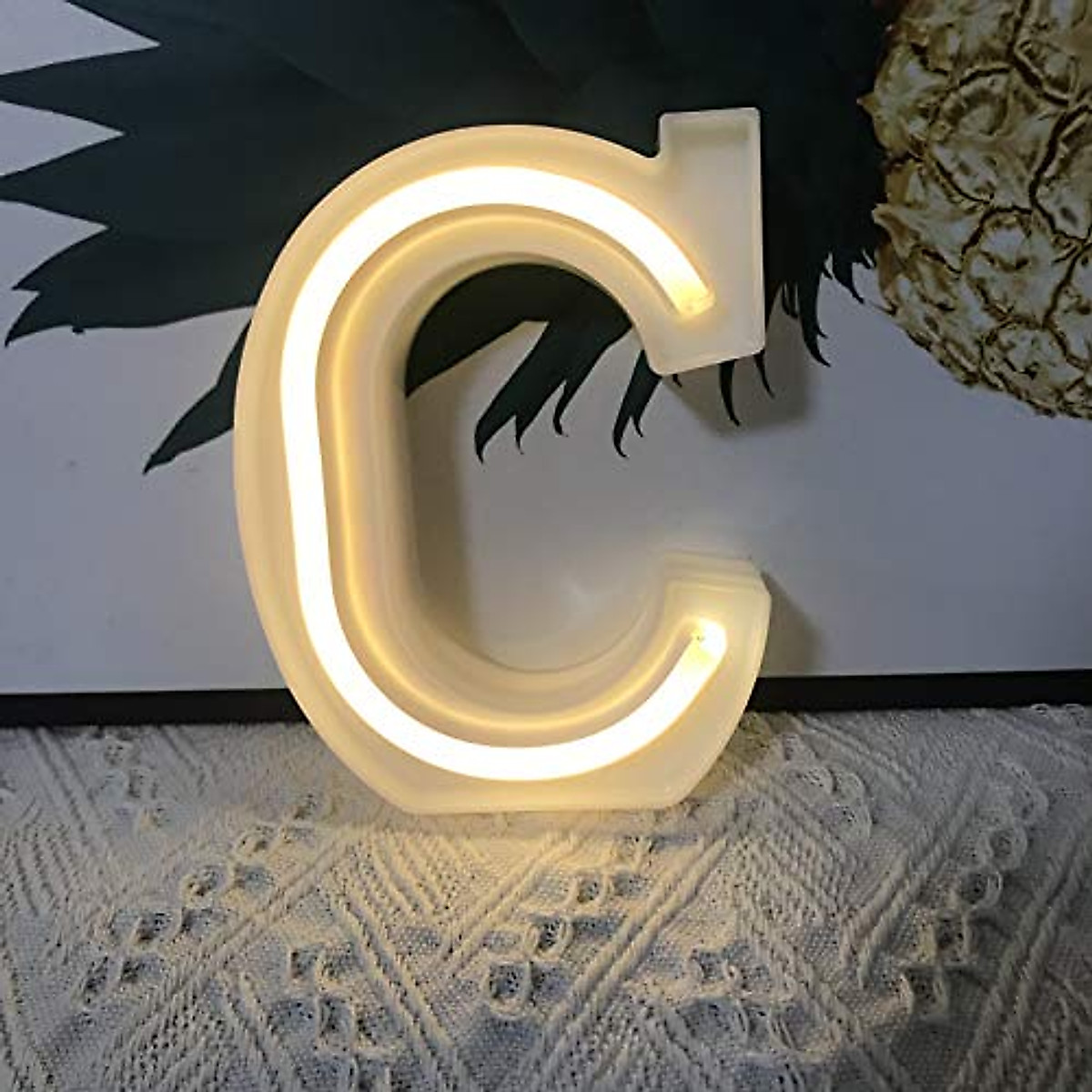 Light Up Marquee Letters Lights Letters Neon Signs,Wall Decor/Table Decor for Home Bar Christmas, Birthday Party, Valentinefs Day Words-Warm White Letters(C)