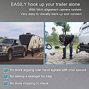 Magnetic Wireless Backup Camera Hitch with 7" IPS Monitor - HD 720P Camera Built-in Rechargeable Long Life Battery Powered Backup Rear View Portable for Hooking Horse Trailer/Rv/5th Wheels/Boats