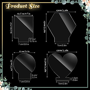20 Pcs 2 mm Acrylic Blanks for Light Base Plastic Cast Clear Acrylic Sheet Square and Round Plastic Panel Sign Blank with Double Sided Protective for LED DIY Craft(Square, Round, Heart, Hexagon)