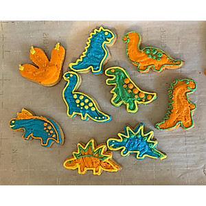 FACATH Dinosaur Cookie Cutters Set, 12 Piece Stainless Steel Shaped Cookie Candy Food Cutters Molds for DIY, Kitchen, Baking, Kids Dinosaur Theme Birthday Party