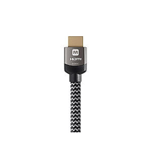 Monoprice 4K High Speed HDMI Cable - Braided - 4K@60Hz, 18Gbps, HDR, CL3 In-Wall Rated, 50ft, Grey