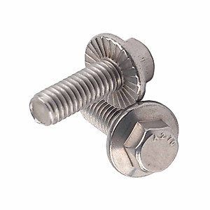10pcs M6 Stainless Steel Hex Flange Screws Washer Head Bolts Fastener Hex Head With Flange(M6*16)