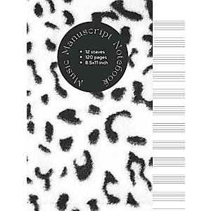 Music Manuscript Notebook – 12 staves: Composition Notebook For Kids |Manuscript Paper With 12 Staves For Beginners and Intermediate |Gift For Musical ... Musician, Music Producer, writer supplies|
