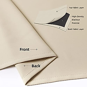 CUCRAF Blackout Curtains for Bedroom - Light Blocking Room Darkening Curtains & Drapes Grommet for Living Room/Nursery,Set of 2 Curtain Panels,52 x 95 Inches,Light Beige