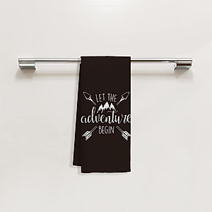 Let The Adventure Begin Camping Themed Kitchen Towels Dish Towels Hand Towels,Camping Kitchen Towels Dishcloths For Campers RV Trailer,Camping Gifts For Women Men Camper Her Him,Camping Lovers Gifts