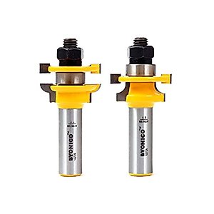 YONICO Router Bits Set Rail and Stile 2 Bit Junior Roundover 1/2-Inch Shank 12272
