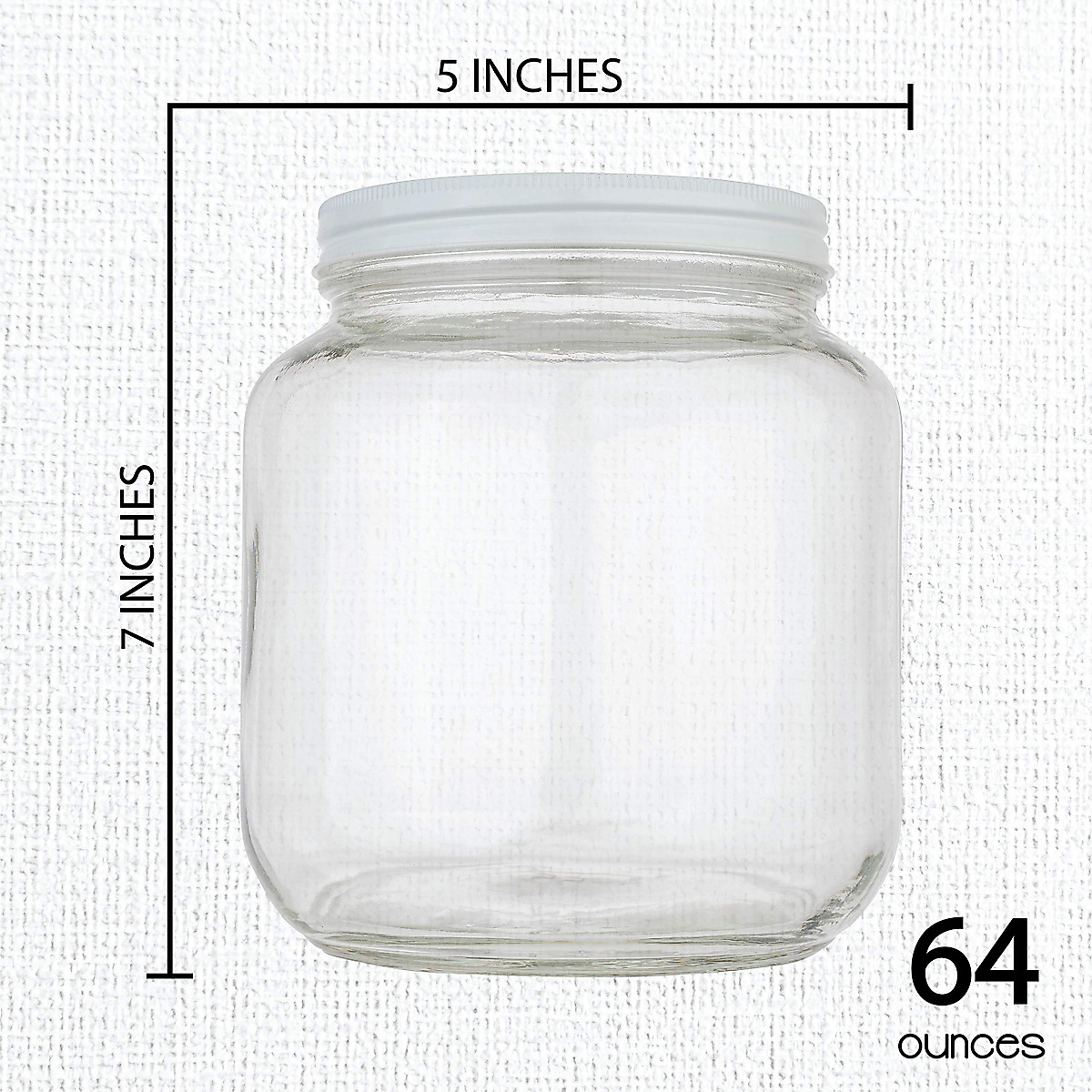 Half Gallon Glass Mason Jar Wide Mouth with Airtight Metal Lid - Safe for Fermenting Kombucha Kefir - Pickling, Storing and Canning- BPA-Free Dishwasher Safe- By Kitchentoolz (1)