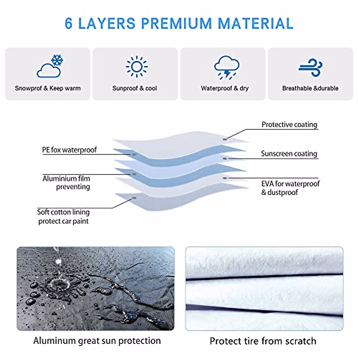 MORNYRAY Tire Covers 4 Pack,Waterproof Anti-UV Snow Sun Rain Tire Covers for Truck,RV, SUV, Trailer, Camper. (Silver, Fit 27-29 Inch Tire Diameters)