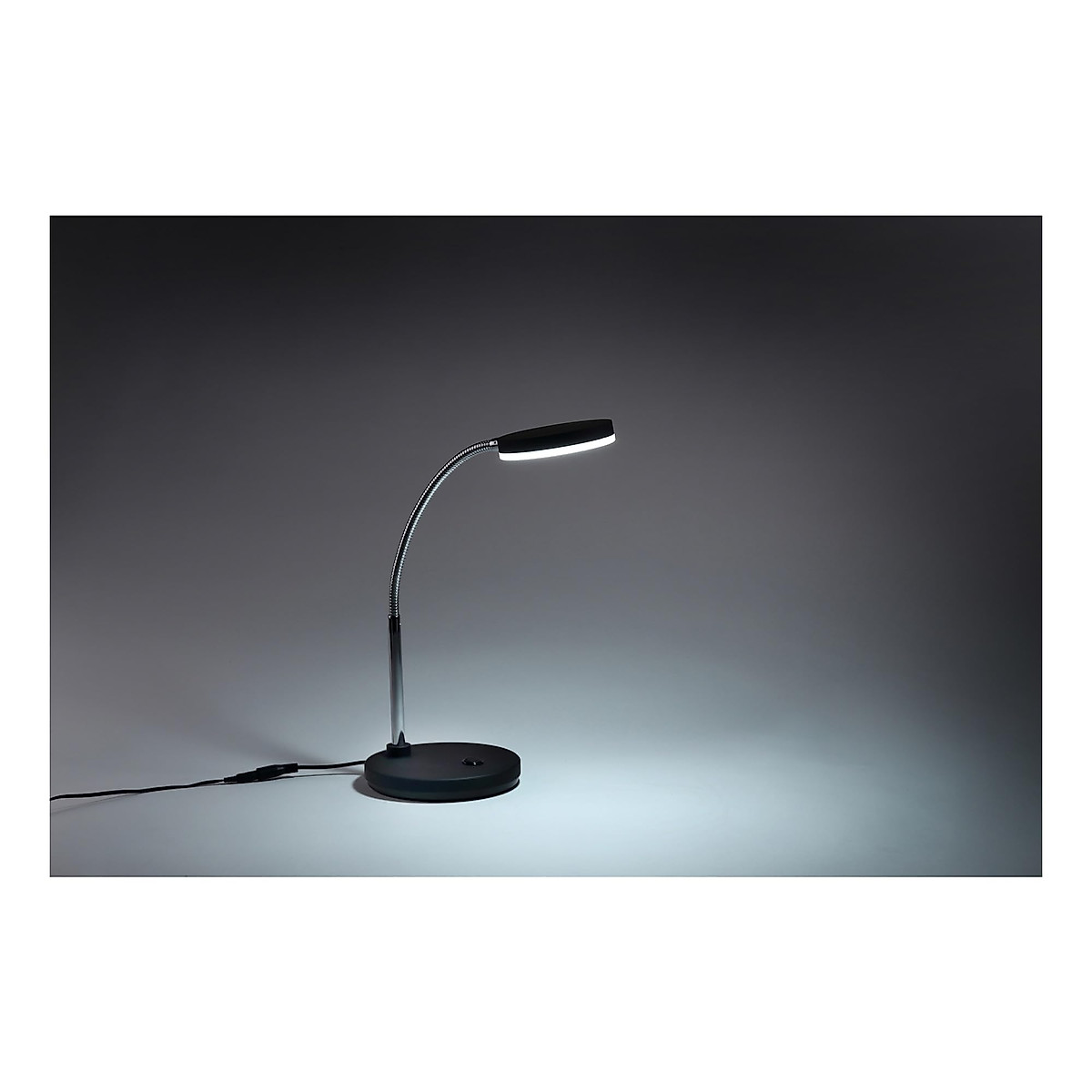 Bostitch Office LED Metal Gooseneck Desk Lamp, Flicker Free, Adjustable Head (VLED1800BK), Black