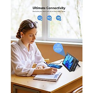 EVICIV Raspb Pi 10.1 Inch Touchscreen Display with Rear Housing - 1366x768 Support, Type-C, IPS 178° Ultra-Wide View Angle Monitor with Cooling Fan, 10 Finger Capacitive Touch