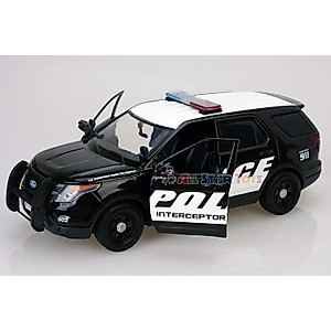 2015 Ford Interceptor Police Car Black/White 1/24 by Motormax 76954