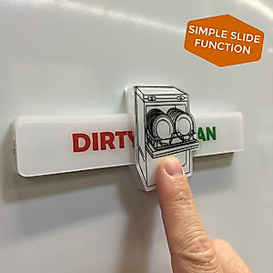 Clean Dirty Dishwasher Magnet Sign by Vermont Home & Garden - Our Sliding Clean Dishes Magnet is perfect for Busy Families, Office Kitchens, Vacation Homes & those with Roommates