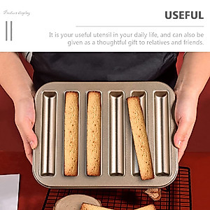 LIFKOME Biscuit Stick Baking Tray Carbon Steel Breadstick Biscotti Ladyfinger Small Muffin Cupcake Tin Tray