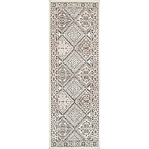 nuLOOM Becca Vintage Tile Runner Rug, 2' 6" x 6', Beige