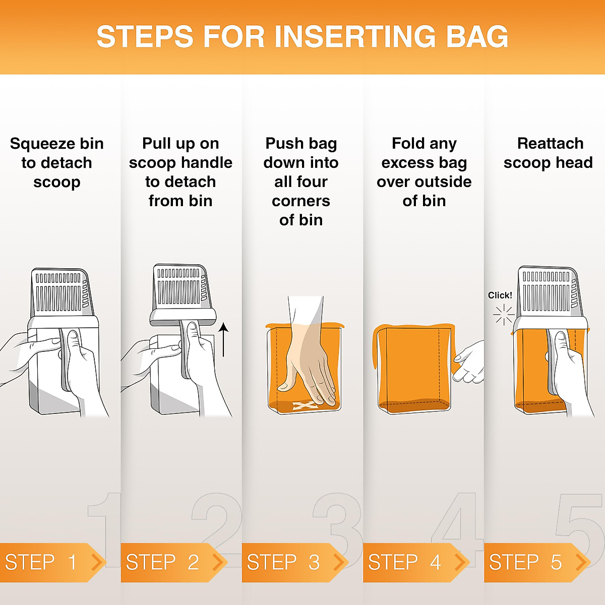 Neater Pets Neater Scooper Standard Cat Litter Scoop, 60 Refill Bags – Mess-Free Cat Litter Scooper with Bag, Spill-Proof Kitty Box Sifter, Bin Doubles as Poop Shovel Holder, For Single-Cat Households