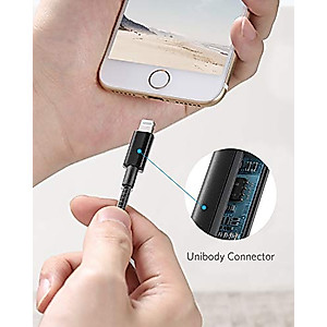 Anker 6ft Premium Double-Braided Nylon Lightning Cable, Apple MFi Certified for iPhone Chargers, iPhone X/8/8 Plus/7/7 Plus/6/6 Plus/5s, iPad Pro Air 2, and More(Black)